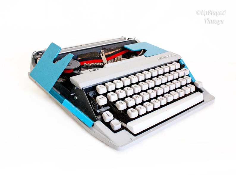 Vintage Typewriter 1960s Japy Message Turquoise Blue Portable Typewriter in Case - Etsy