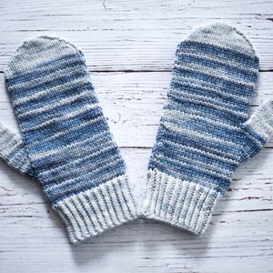 White Horses Mittens Knitting Pattern | Digital PDF | Striped Wave ...