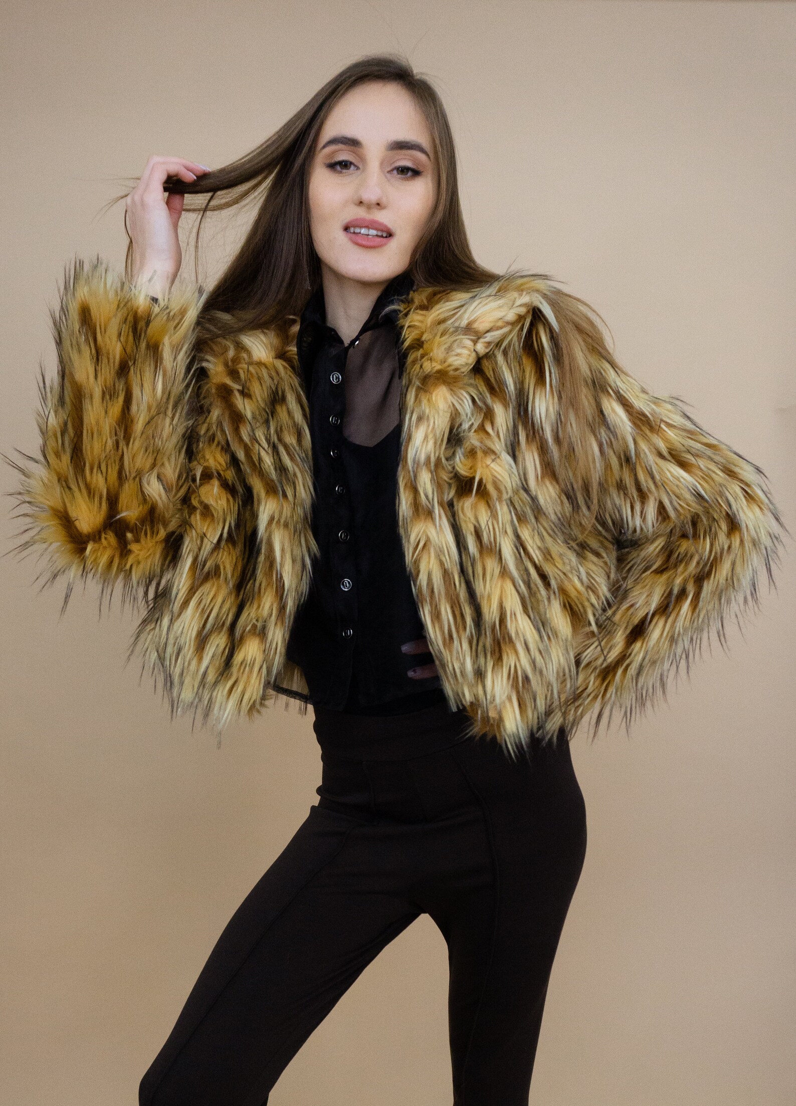 Faux Fur Coat Fur Coat Brown Coat Fur Jacket - Etsy