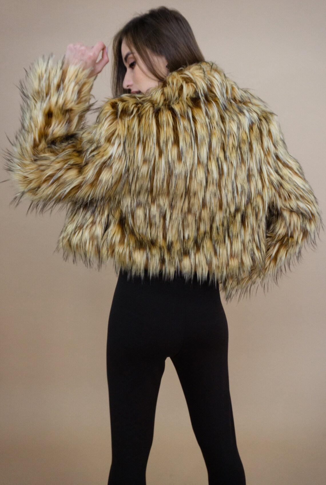 Faux Fur Coat Fur Coat Brown Coat Fur Jacket - Etsy