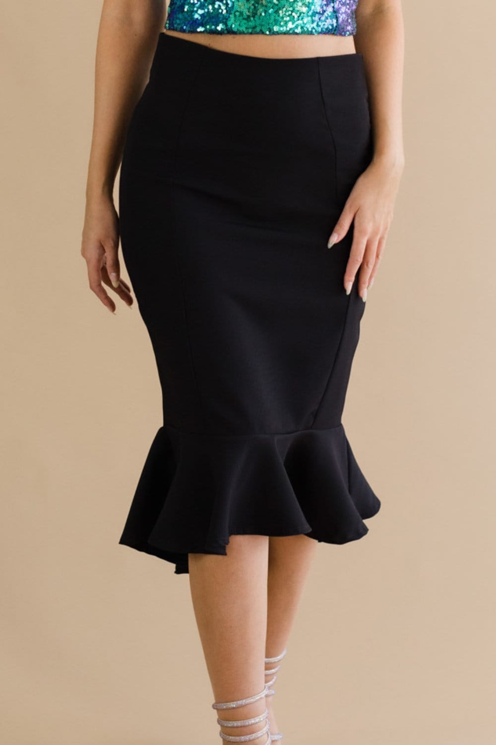 High Waist Pencil Skirt Ruffle Pencil Skirt Pencil Skirt - Etsy