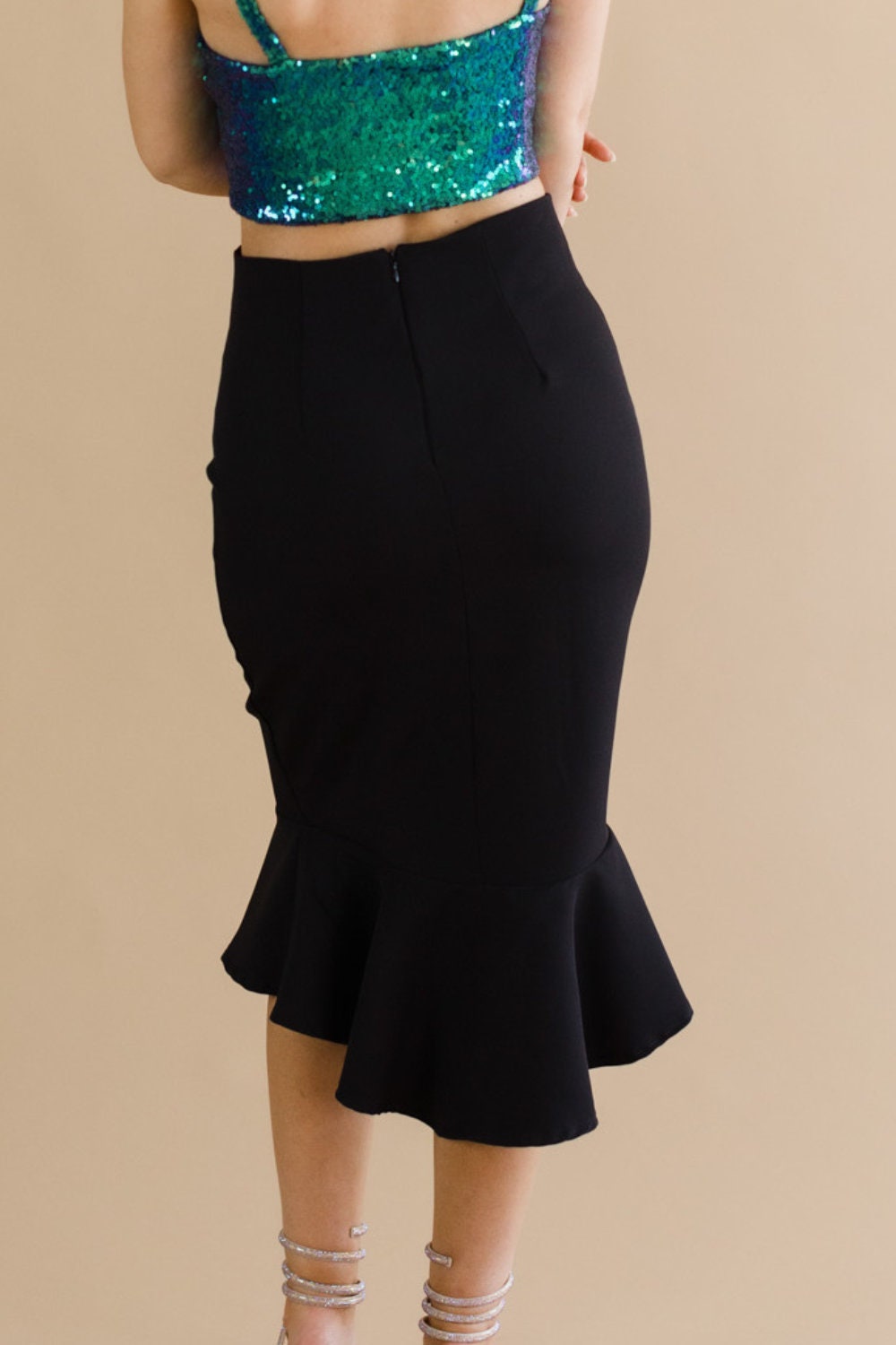 High Waist Pencil Skirt Ruffle Pencil Skirt Pencil Skirt - Etsy