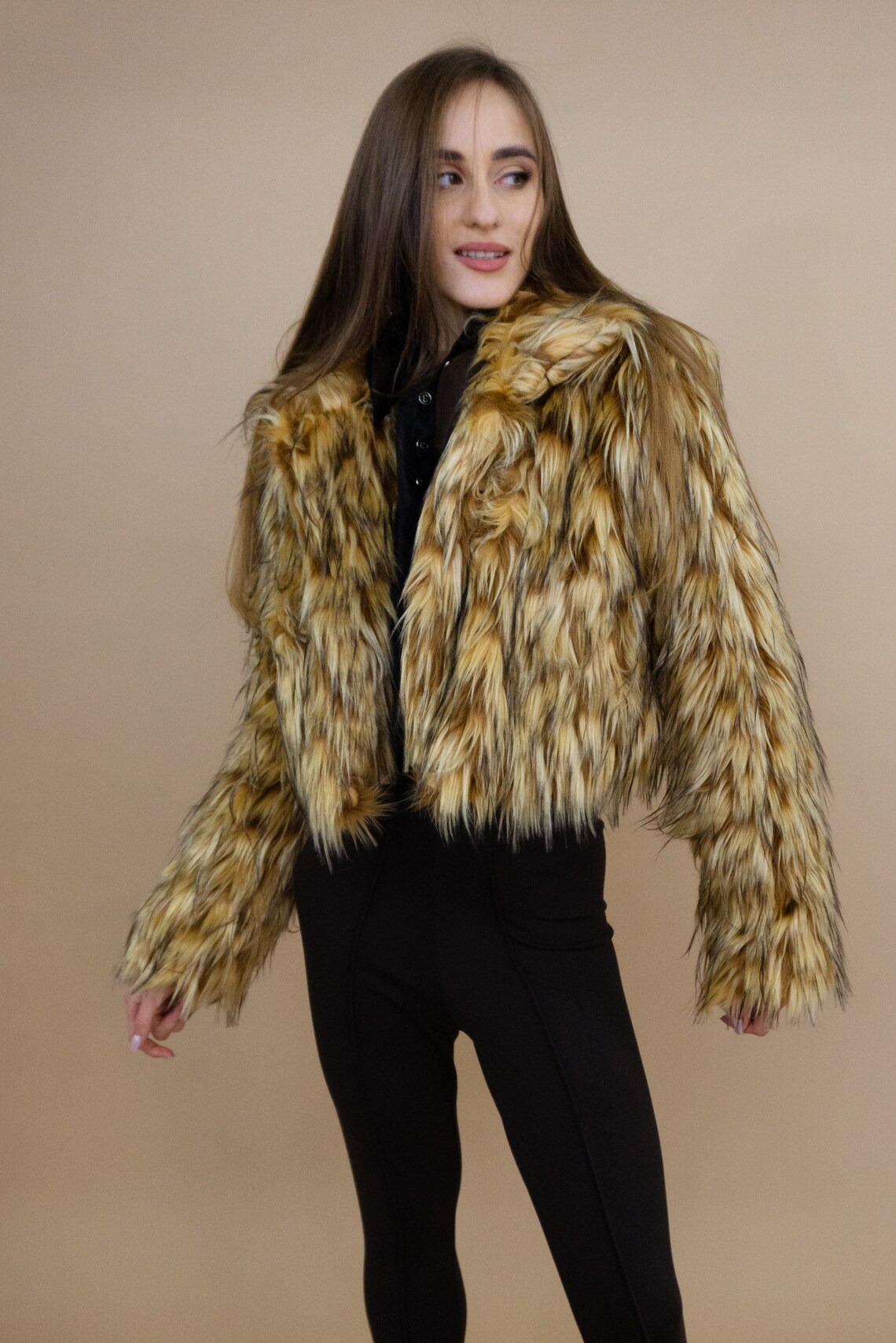 Faux Fur Coat Fur Coat Brown Coat Fur Jacket - Etsy