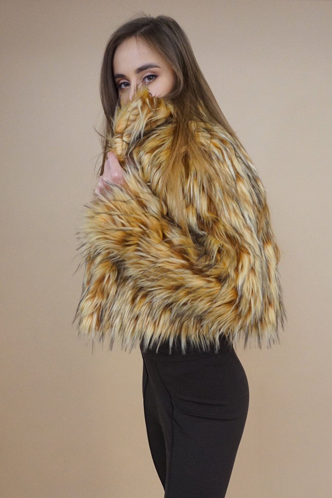 Faux Fur Coat Fur Coat Brown Coat Fur Jacket - Etsy