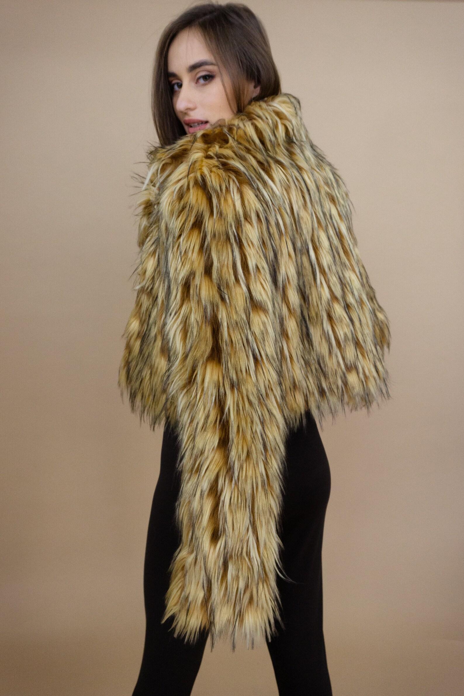 Faux Fur Coat Fur Coat Brown Coat Fur Jacket - Etsy