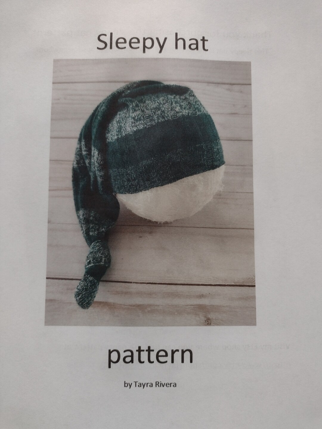 Sleepy Hat PDF Sewing Pattern - Newborn Sleepy Hat Pattern - Newborn ...