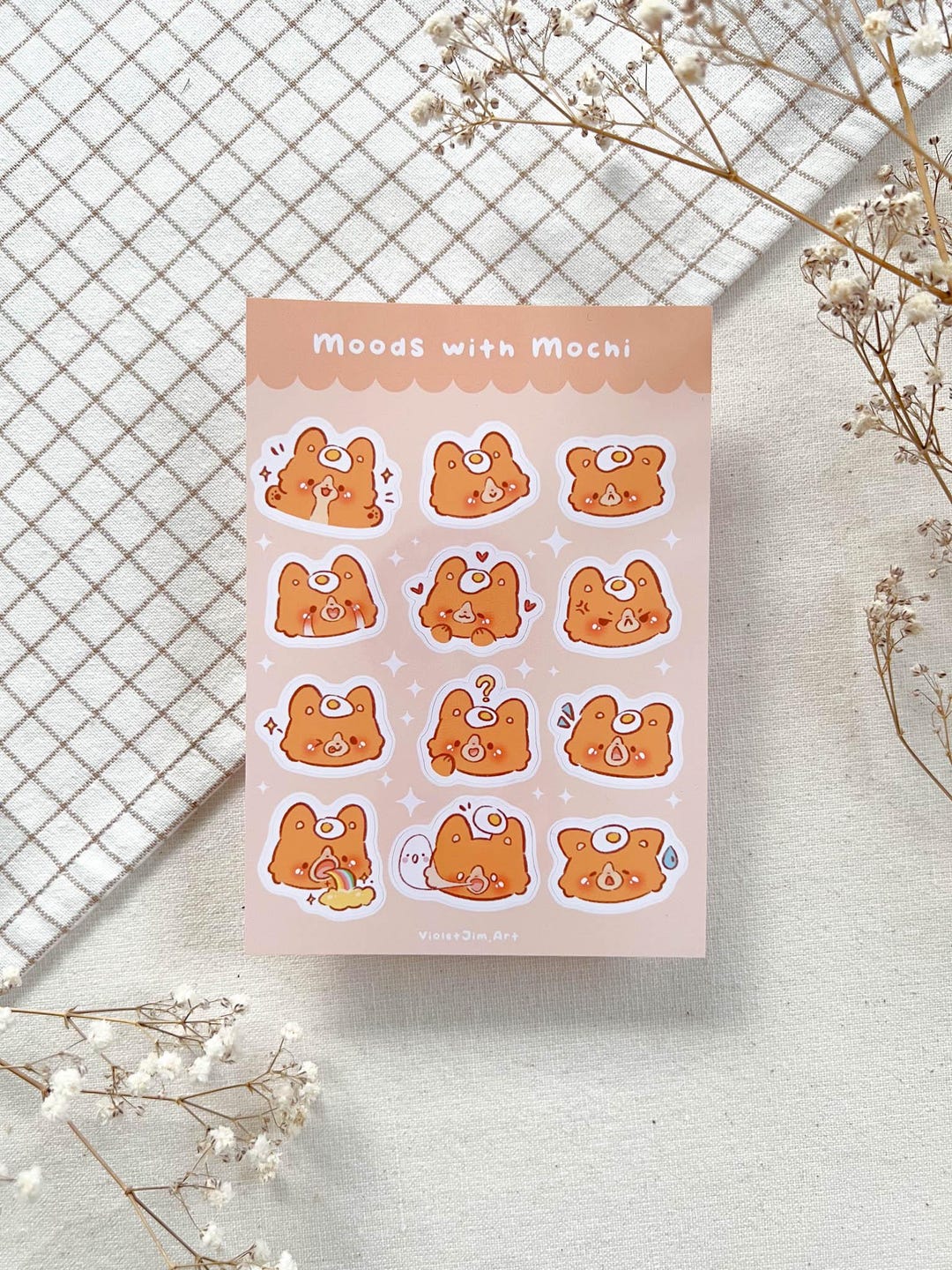 Moods With Mochi Sticker Sheet - Etsy