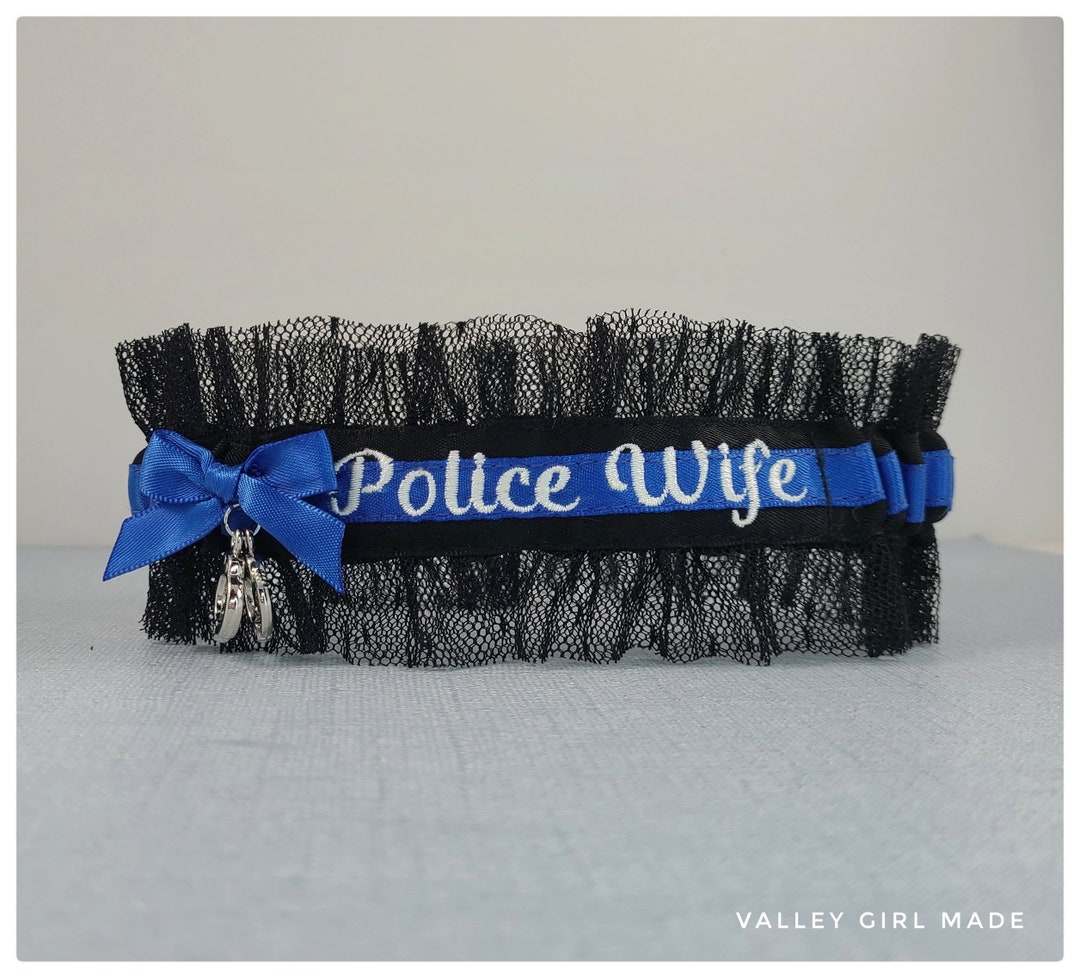 Police Wife Garter Black Police Bridal Garter Blue Line - Etsy