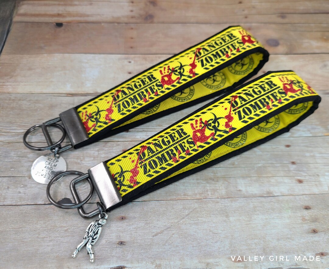 Danger Zombies Keychain Wristlet | Zombie Outbreak Key Fob | Zombies ...