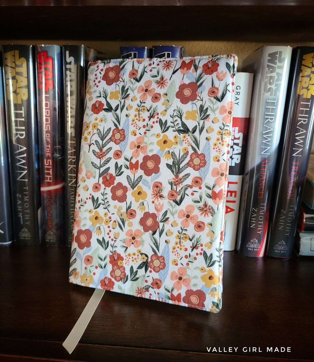 Adjustable Book Cover Floral Book Cover Fall Floral Fabric Book Cover ...