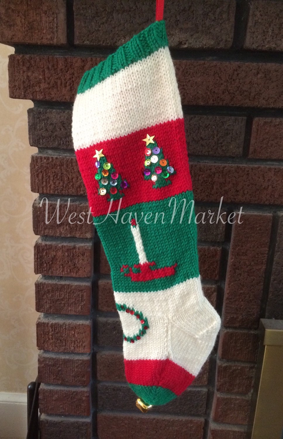 PATTERN for Vintage Candle & Christmas Tree Stocking HARD - Etsy