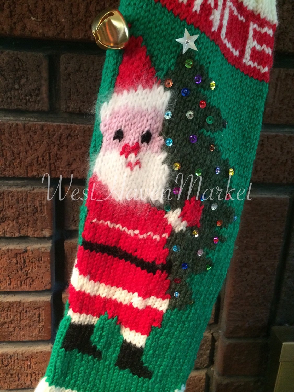 Kit for Vintage Personalized Hand Knit Santa With Christmas - Etsy