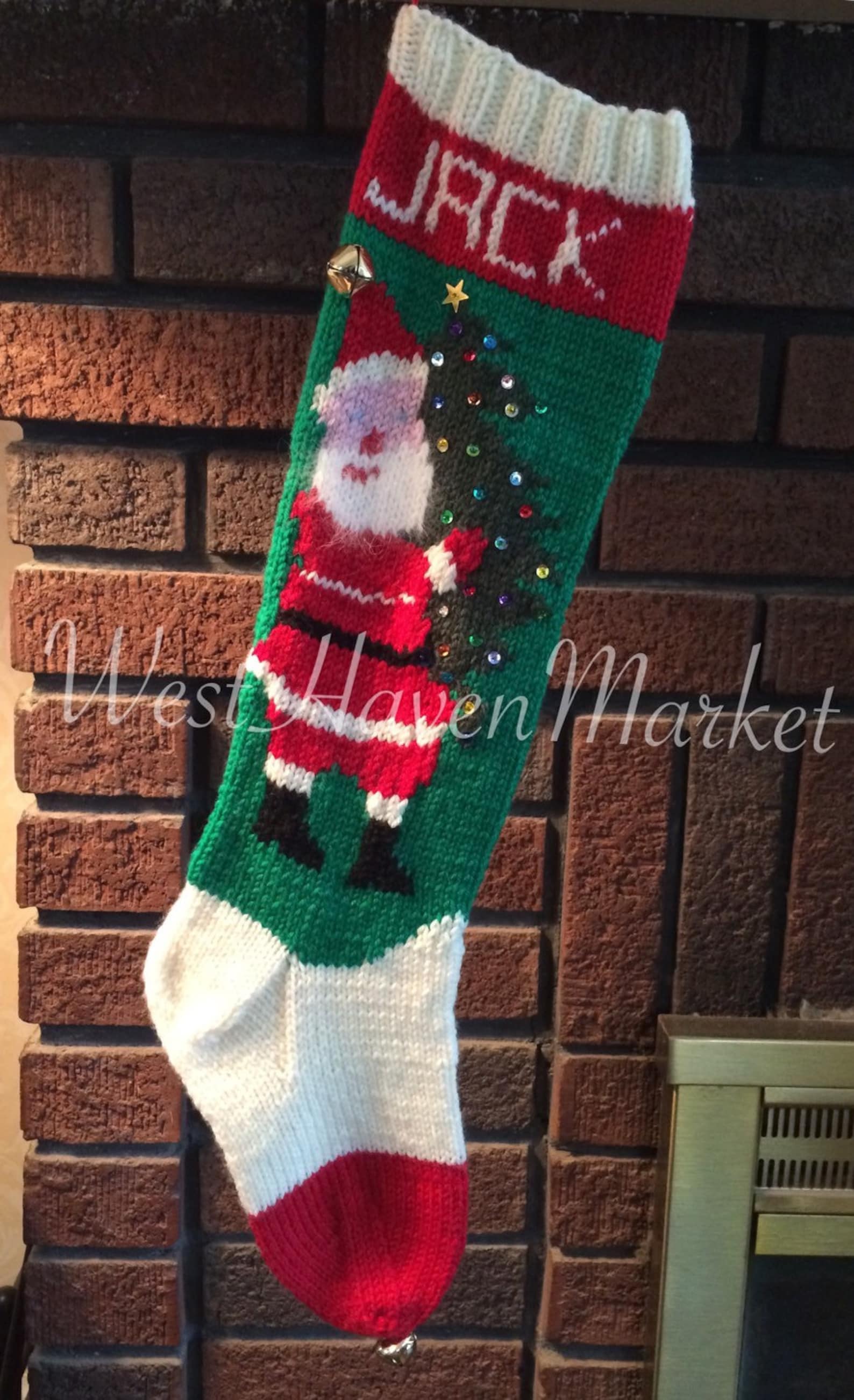 PDF for Vintage Santa With a Christmas Tree Stocking PATTERN - Etsy