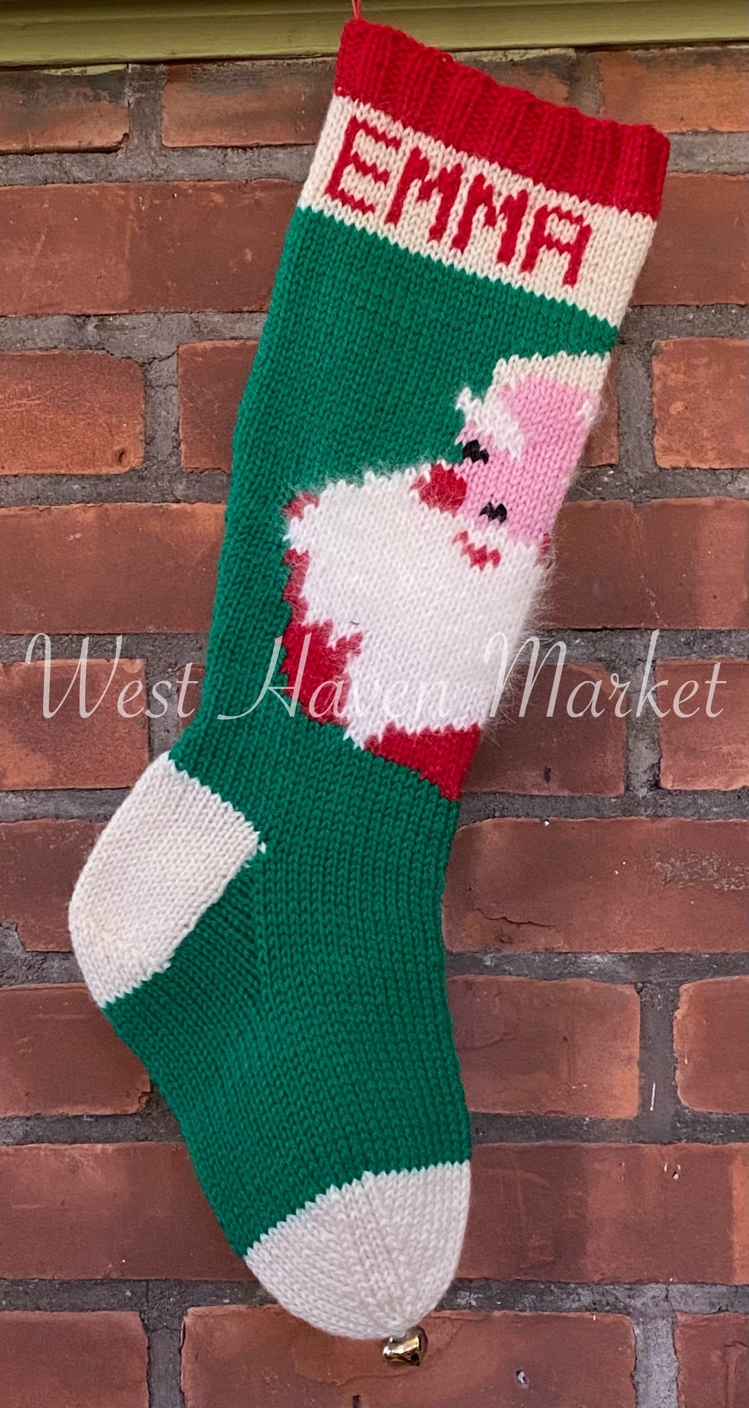 PATTERN for Vintage Santa Claus "santa Face" Christmas Stocking - HARD ...