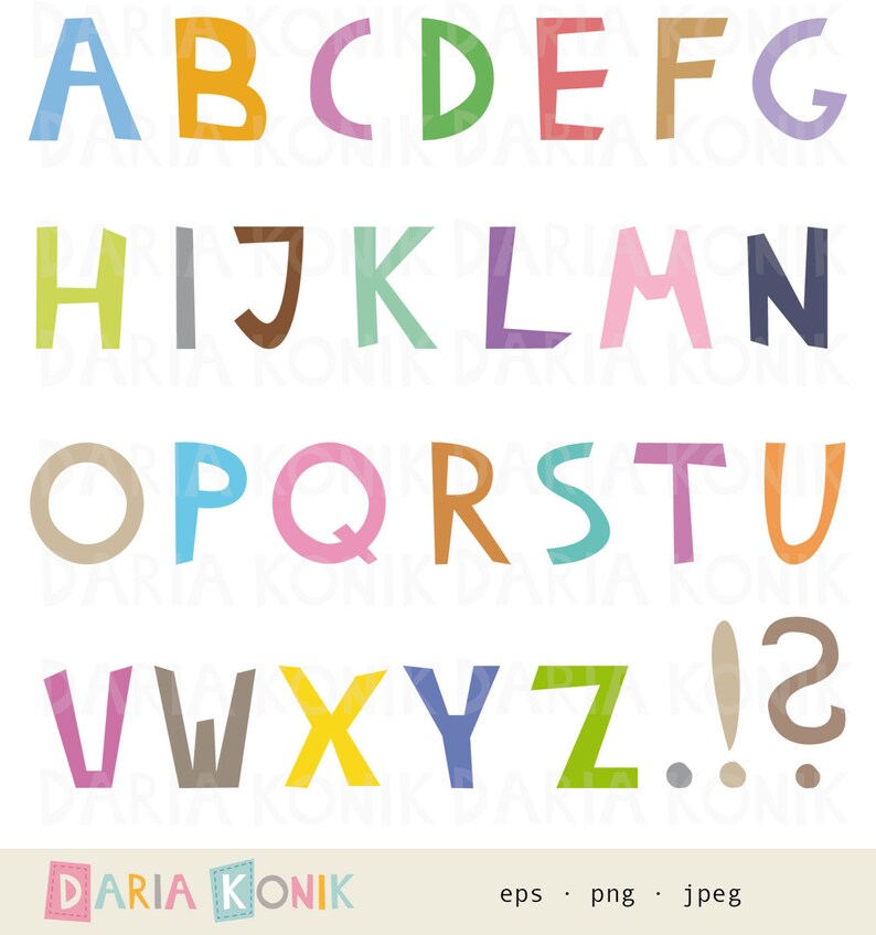Alphabet Clip Art Set-a-z Uppercase Letters Full Stop | Etsy UK