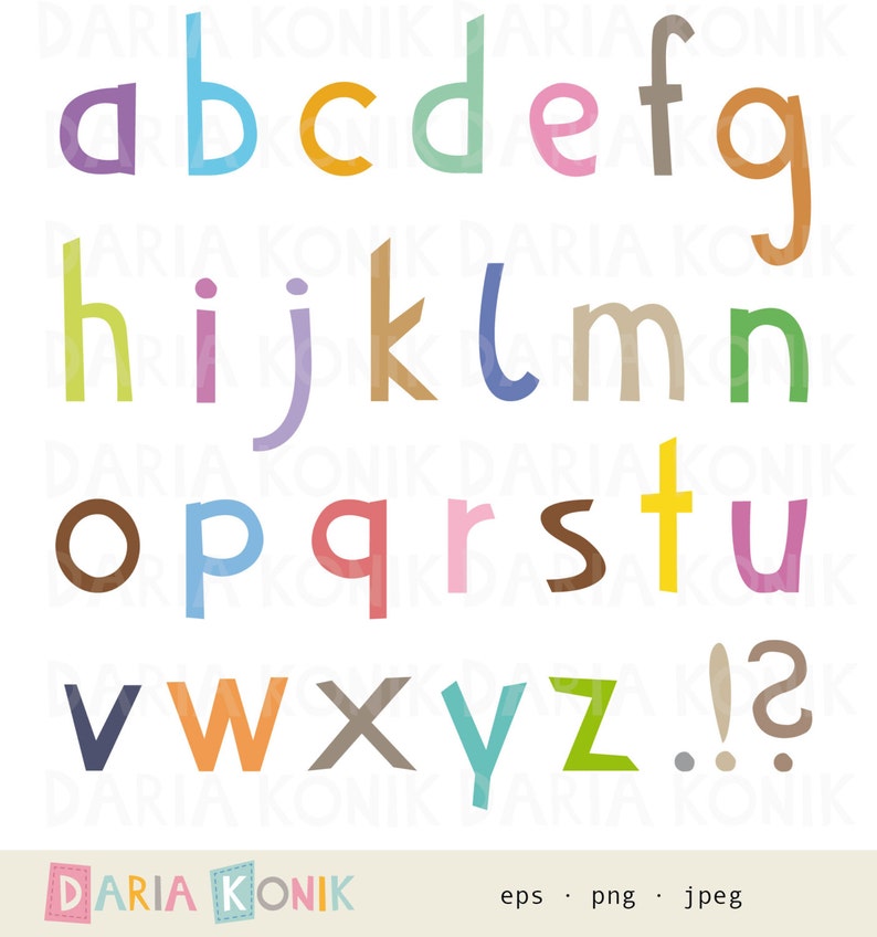 Lowercase Alphabet Clip Art Set-a-z Lowercase Letters Full | Etsy