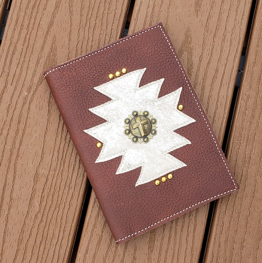 Leather Notebook Cover With Brass Concho and Spots - Etsy