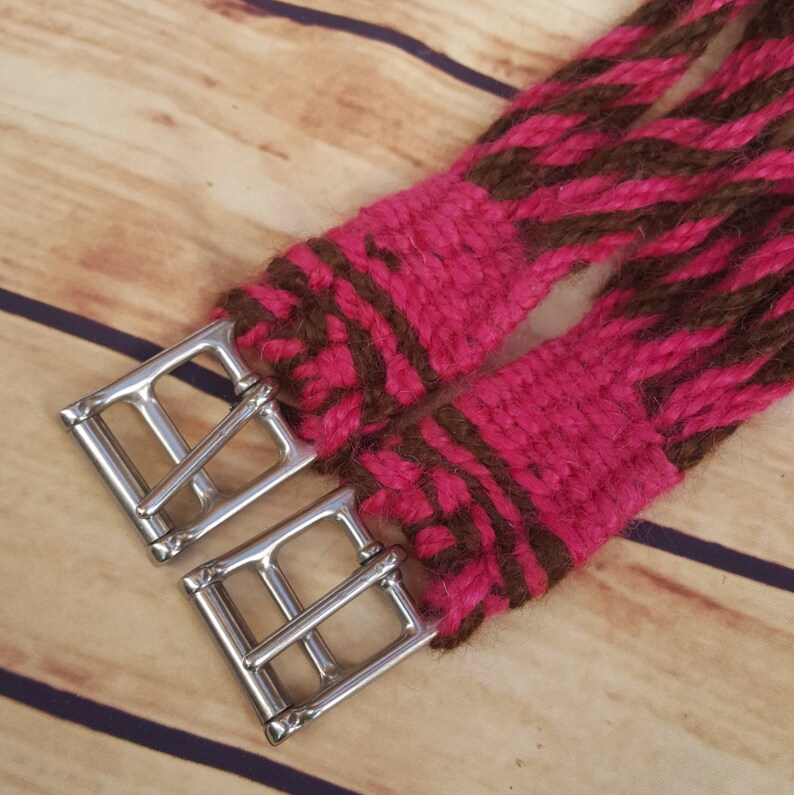 Pink and Brown 52 Mohair English Girth - Etsy