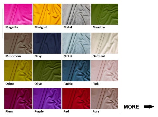 Como Velvet Fabric by the Yard 100% Polyester - Etsy