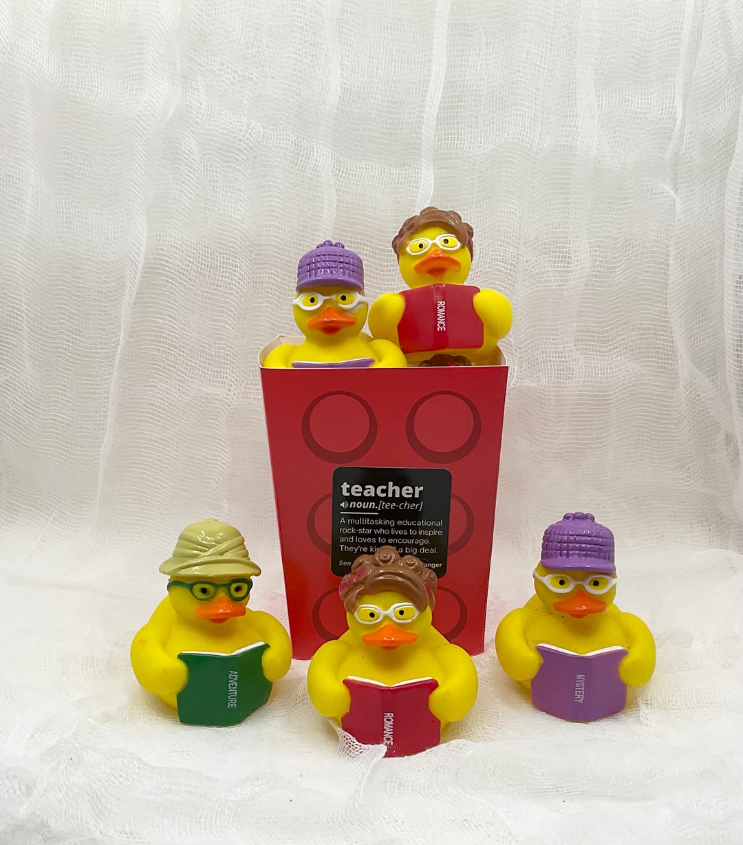 Teacher Rubber Ducks Set of 3 With Gift Box, Rubber Ducks, Teacher ...