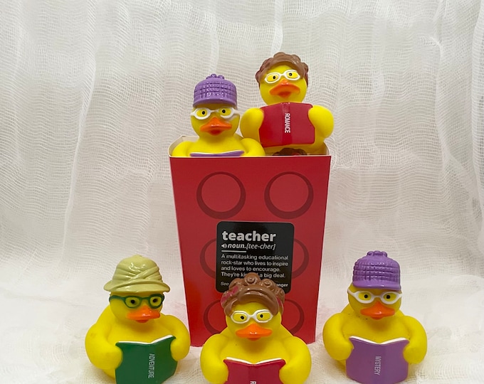 Teacher Rubber Ducks - Set of 3 With Gift Box, Rubber Ducks, Teacher ...