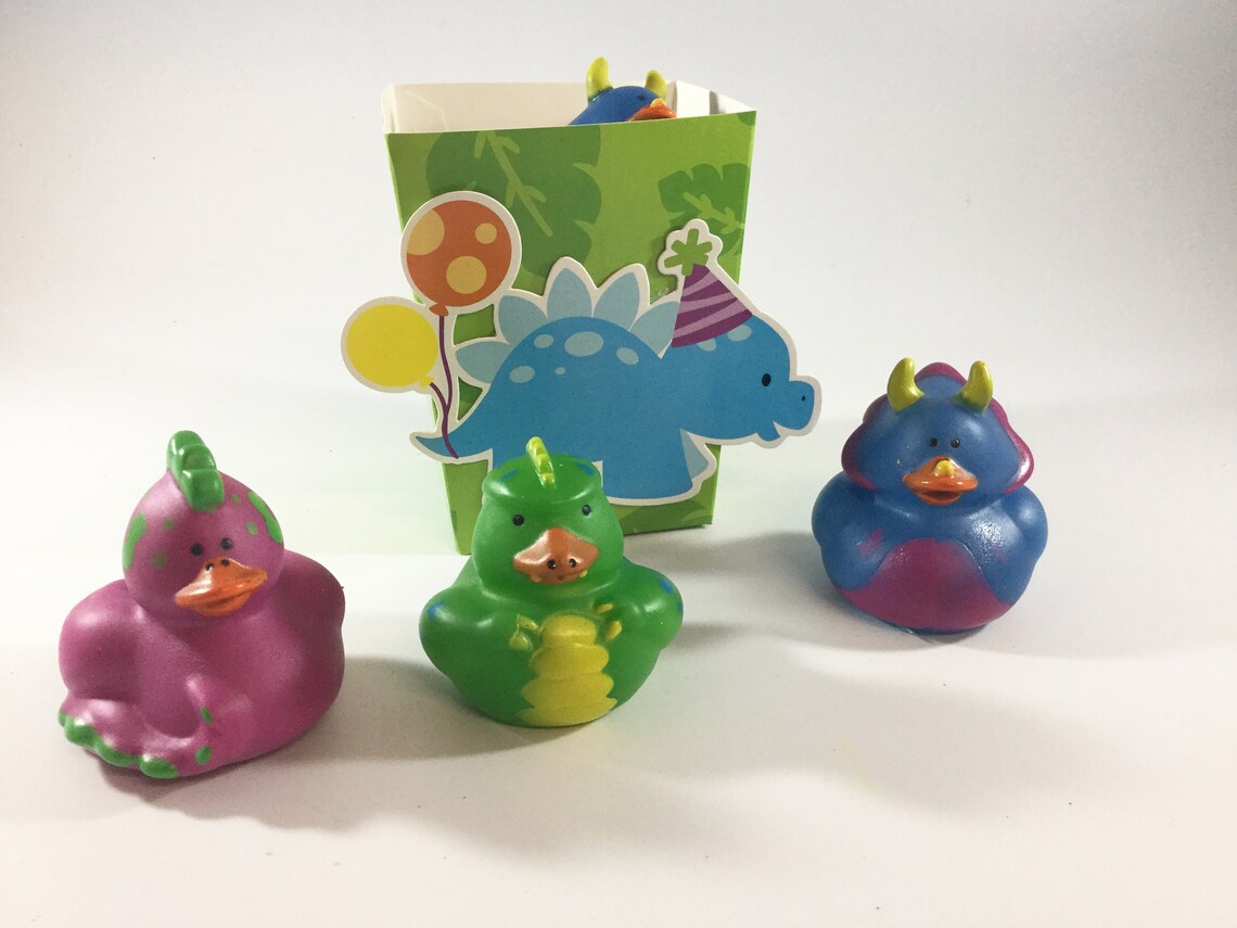 Dinosaur Rubber Ducks set of 3 Party Favors/cupcake Toppers - Etsy