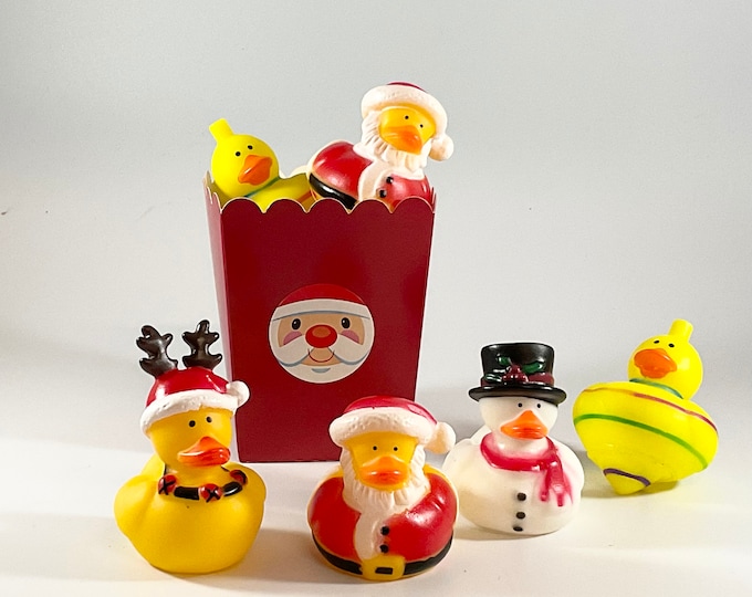 Christmas Themed Rubber Ducks Set of 4 With Gift Box, Holiday Gift ...