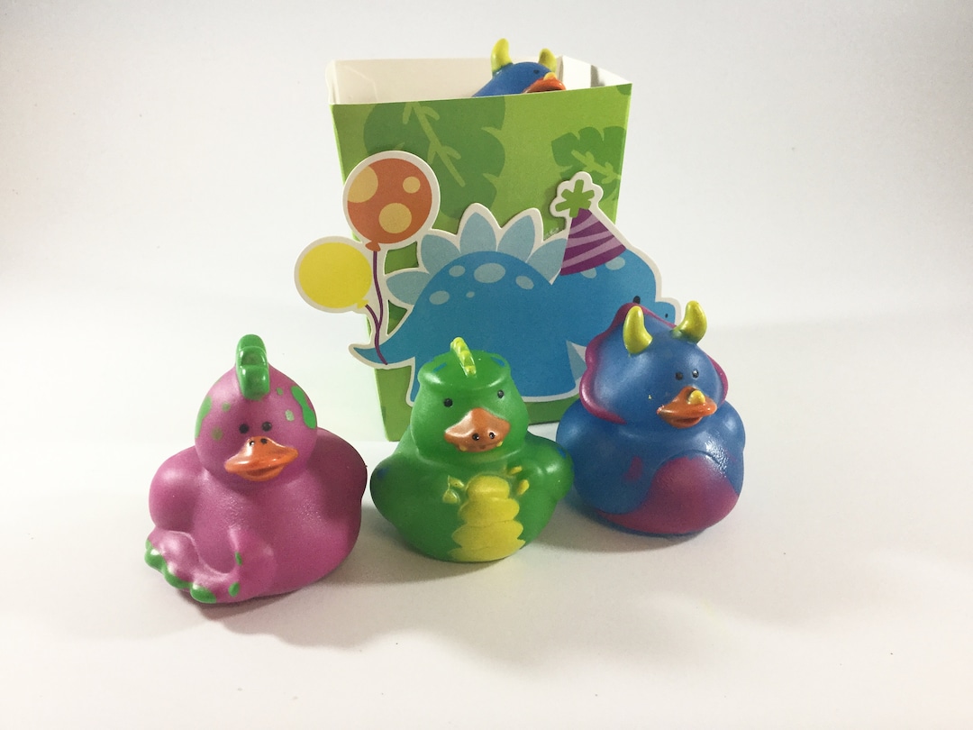 Dinosaur Rubber Ducks (set of 3) Party Favors/cupcake Toppers, Party ...