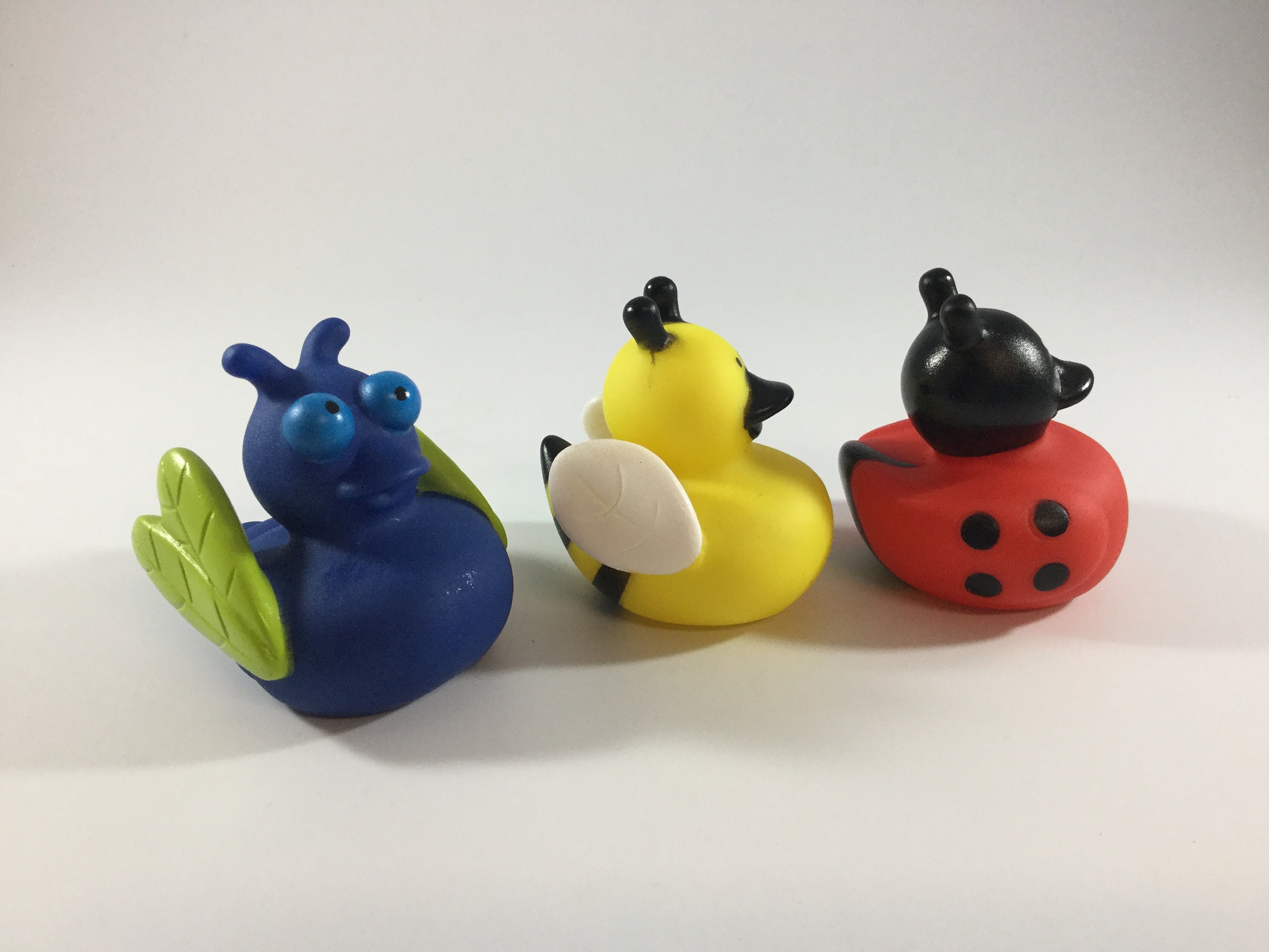 Insect Rubber Ducks set of 3 Bee Ladybug Firefly party | Etsy