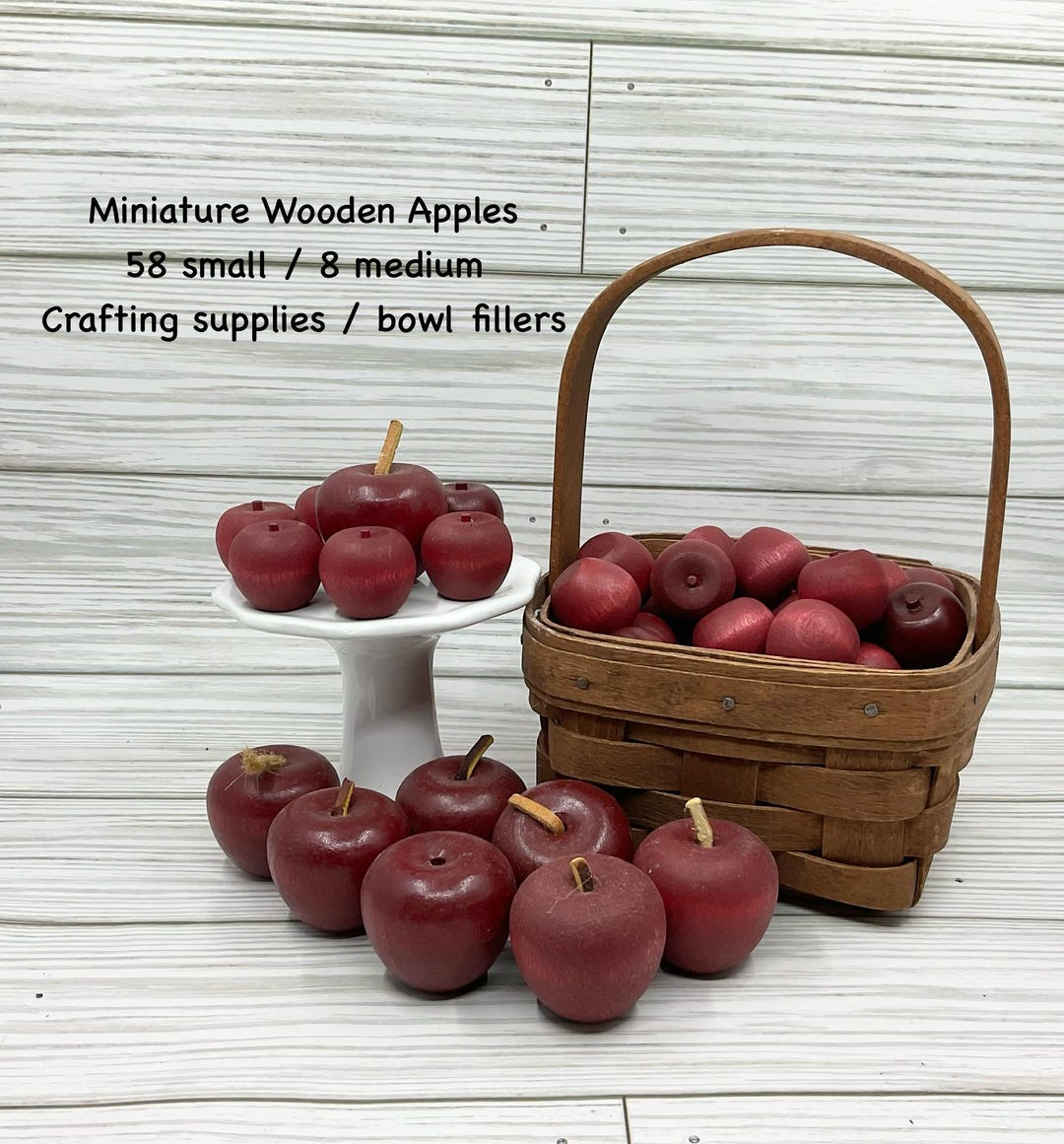 Miniature Wooden Apples 58 Small/8medium, Crafting, Apple Festival ...