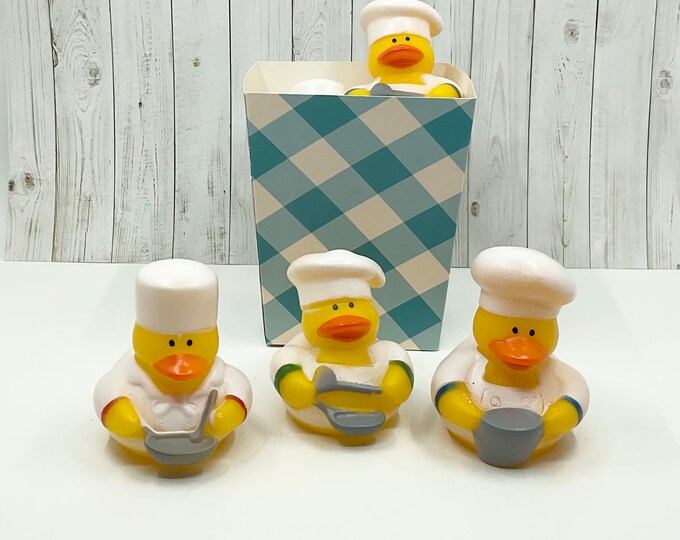 Chef Rubber Ducks Set of 3 With Gift Box, Rubber Ducks, Chef, Baker ...