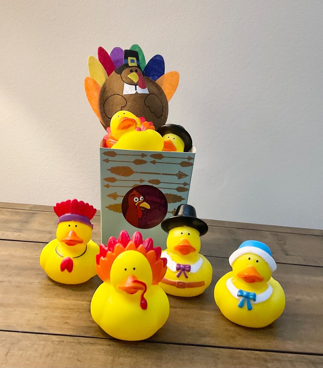 Thanksgiving Rubber Ducks 4 Rubber Duckies, With Turkey Pop and Gift ...