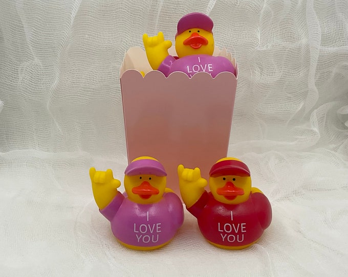 Sign Language I Love You Rubber Ducks Set of 2 With Gift Box, Sign ...
