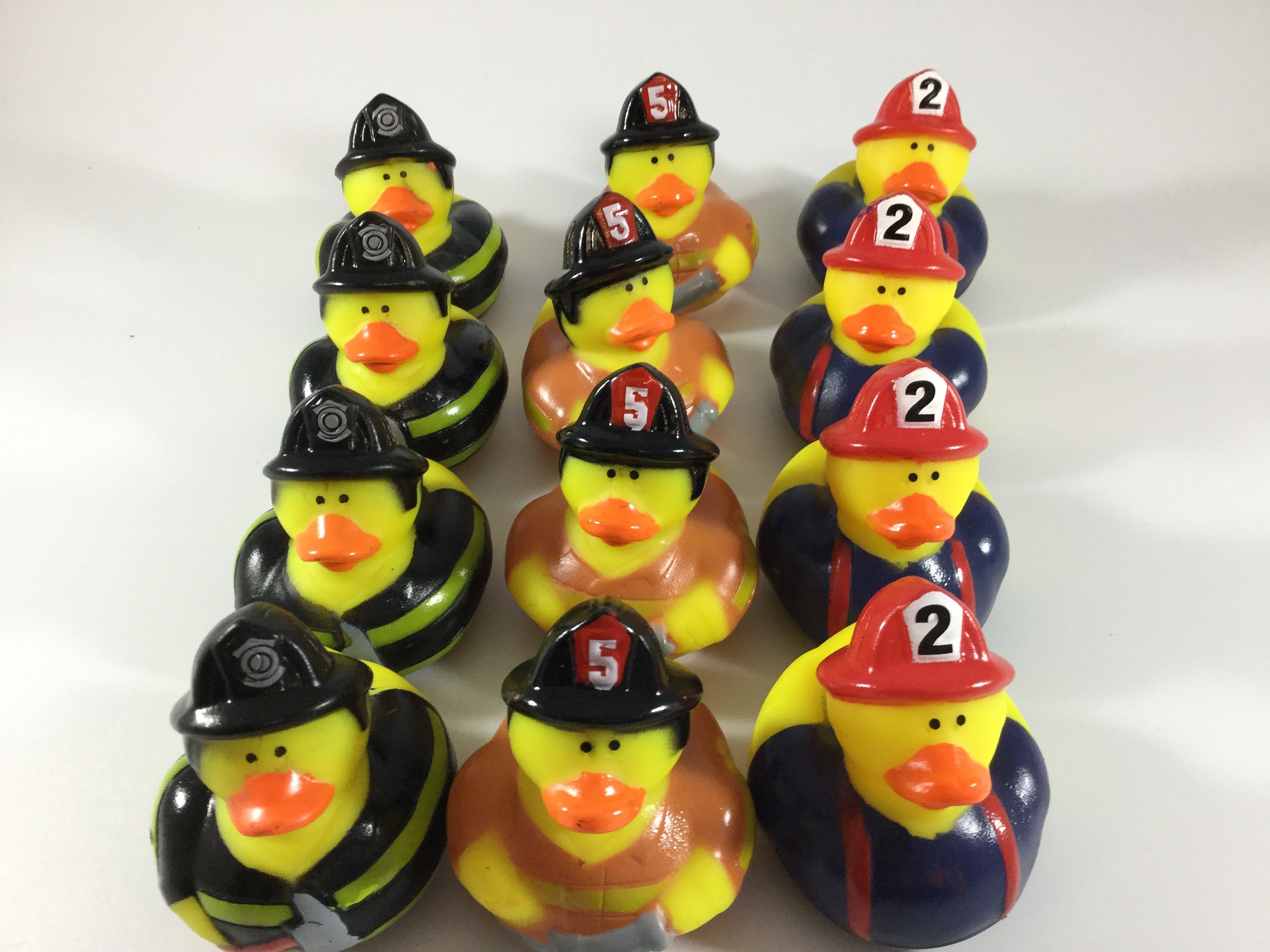 Fireman Rubber Ducks 3 Rubber Duckie party favors/cupcake | Etsy