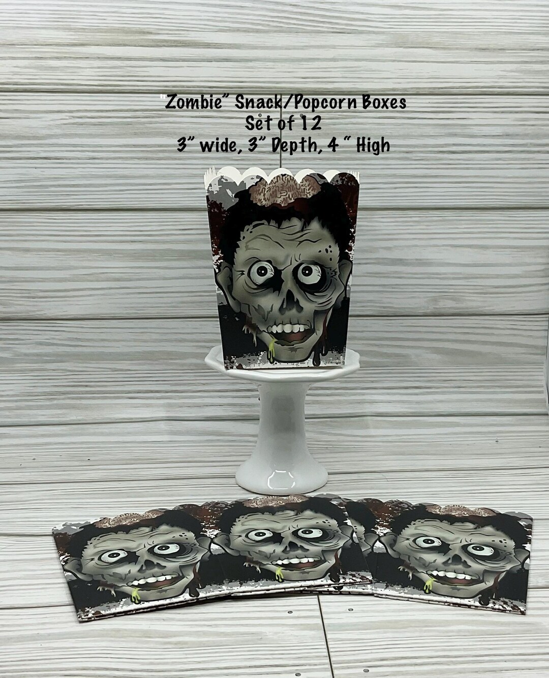 Zombie Snack/popcorn Boxes, Set of 12, Halloween Party, Party Supplies ...