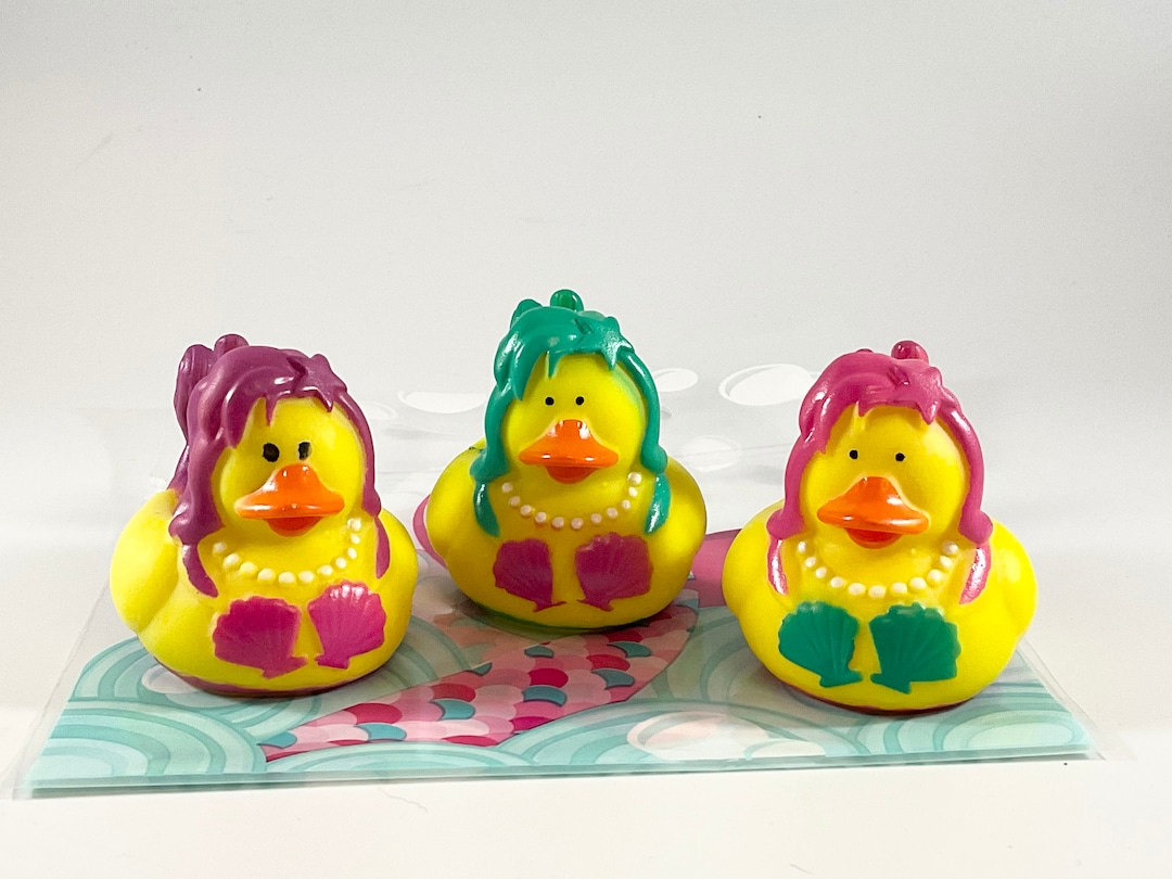 Mermaid Rubber Ducks (set of 3 With Gift Bag), Rubber Ducks, Party ...
