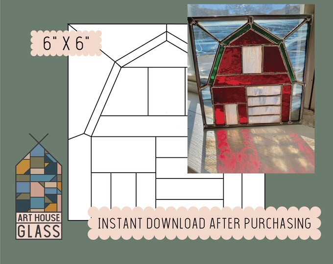 Digital Pattern PDF - Stained Glass Barn Stained Glass Pattern, Barn ...