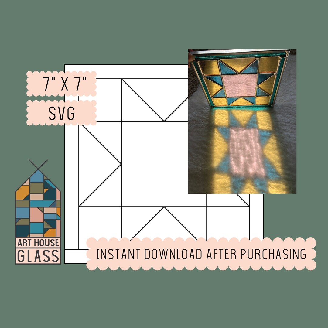 Digital Pattern SVG Stained Glass Quilt Star Stained Glass Pattern ...