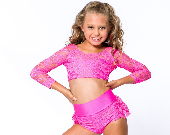 Ashley Set Ruffled Briefs and Criss Cross 3/4 Sleeve Top | Etsy