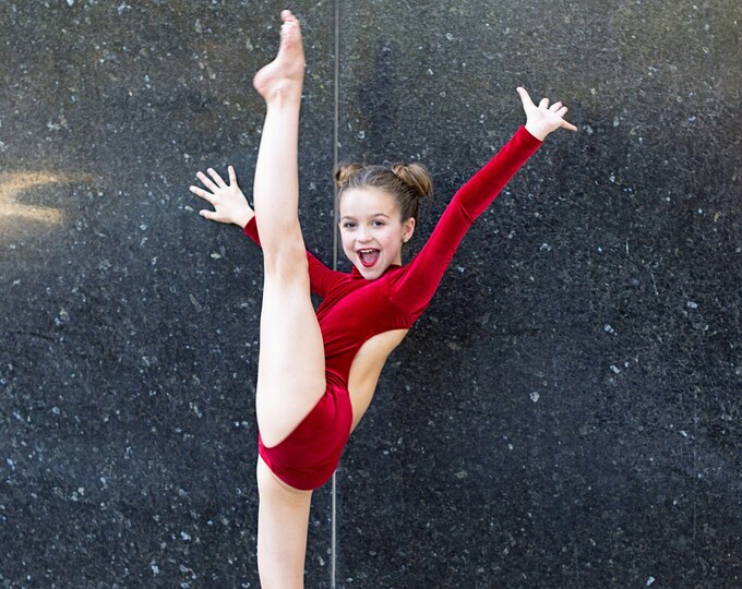 Emma Velvet High Neck Leotard - Etsy