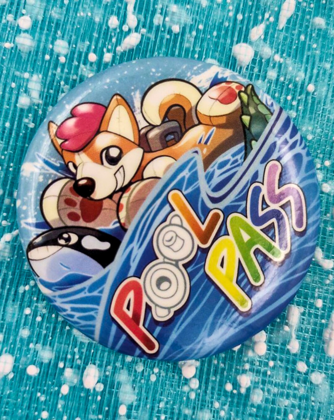 Furry Pool Toy Button - Official Pool Pass Button - Etsy
