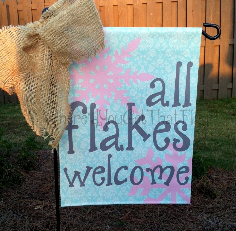 Custom Personalized Garden Sign All Flakes Welcome - Etsy