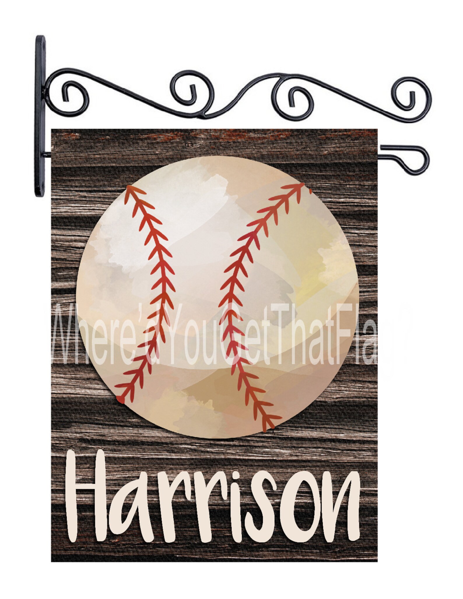 Custom Personalized Yard Sign Baseball Watercolor - Etsy