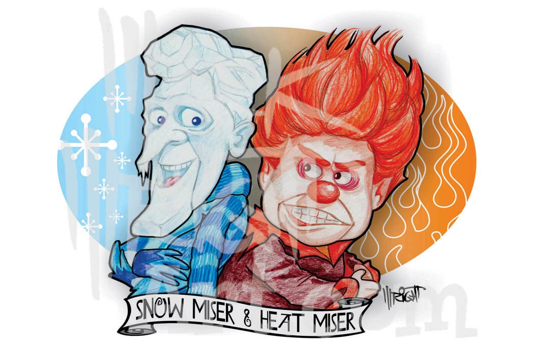 Snow Miser and Heat Miser THE MISER BROTHERS 11 x | Etsy