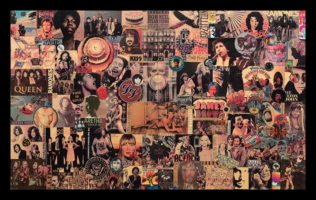 Rock N Roll Collage Poster - Etsy