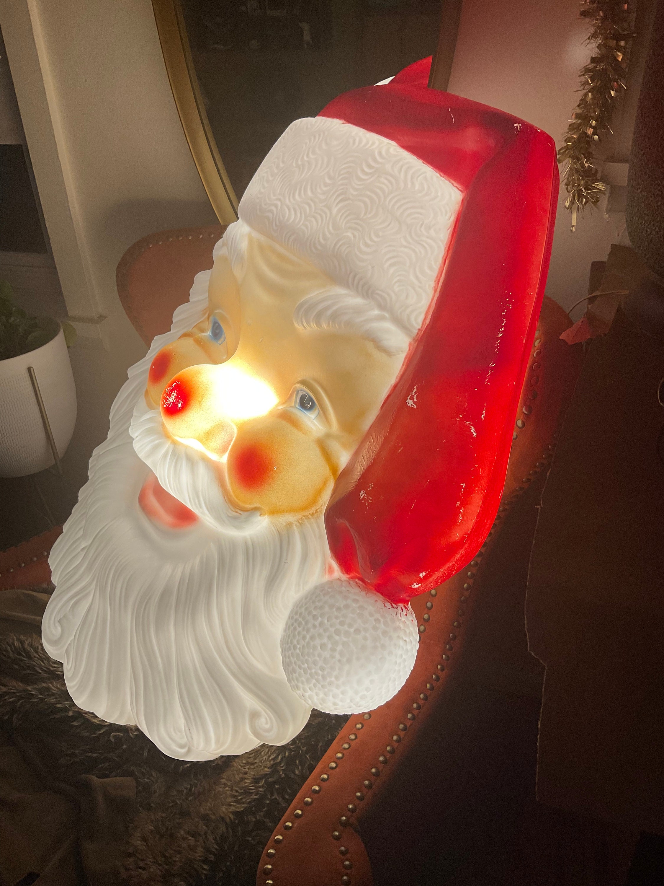 Empire HUGE SANTA HEAD Blow Mold - Etsy