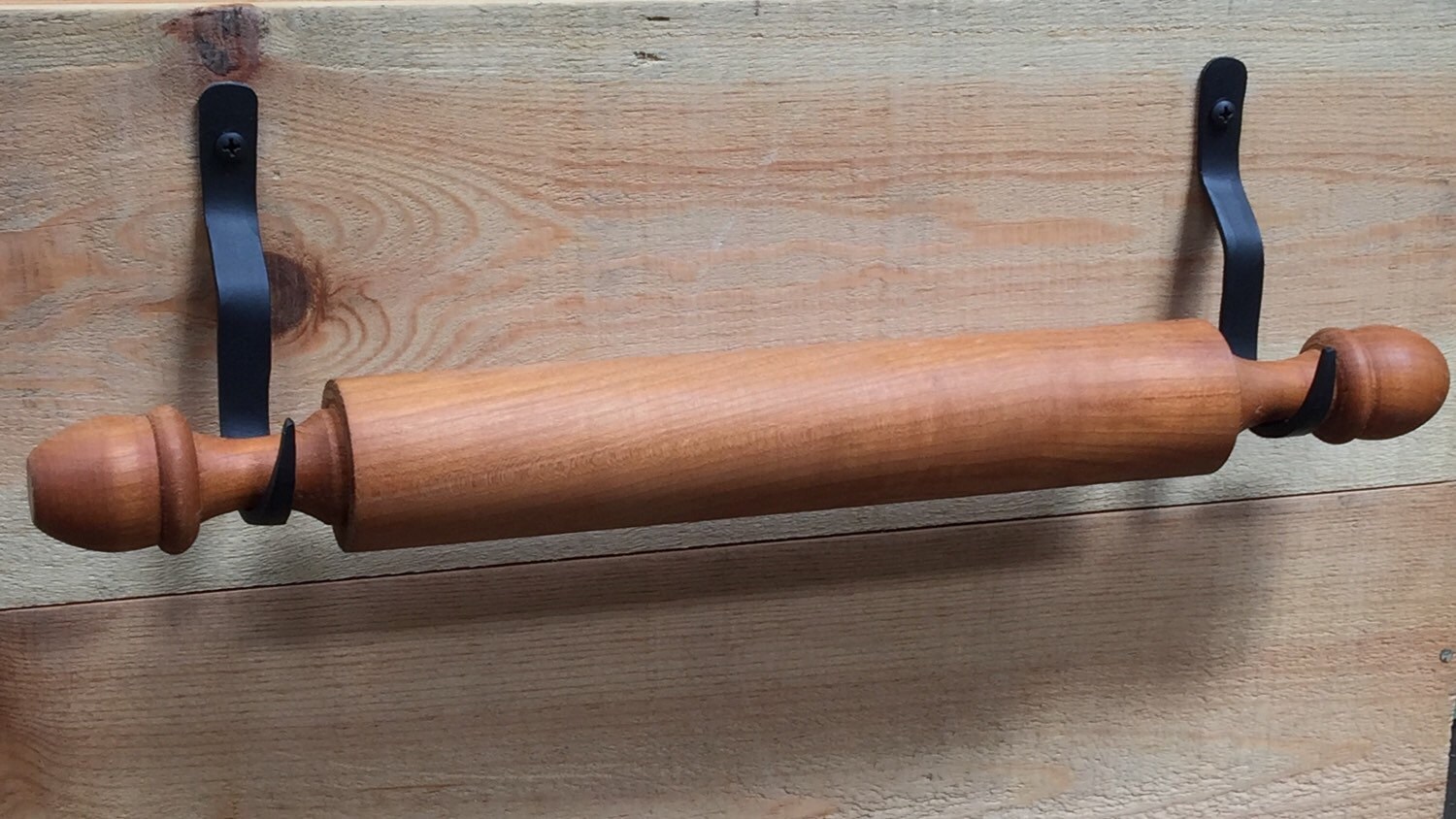 Rolling Pin Holder/hanger Starter Pair Plain Top Wrought - Etsy