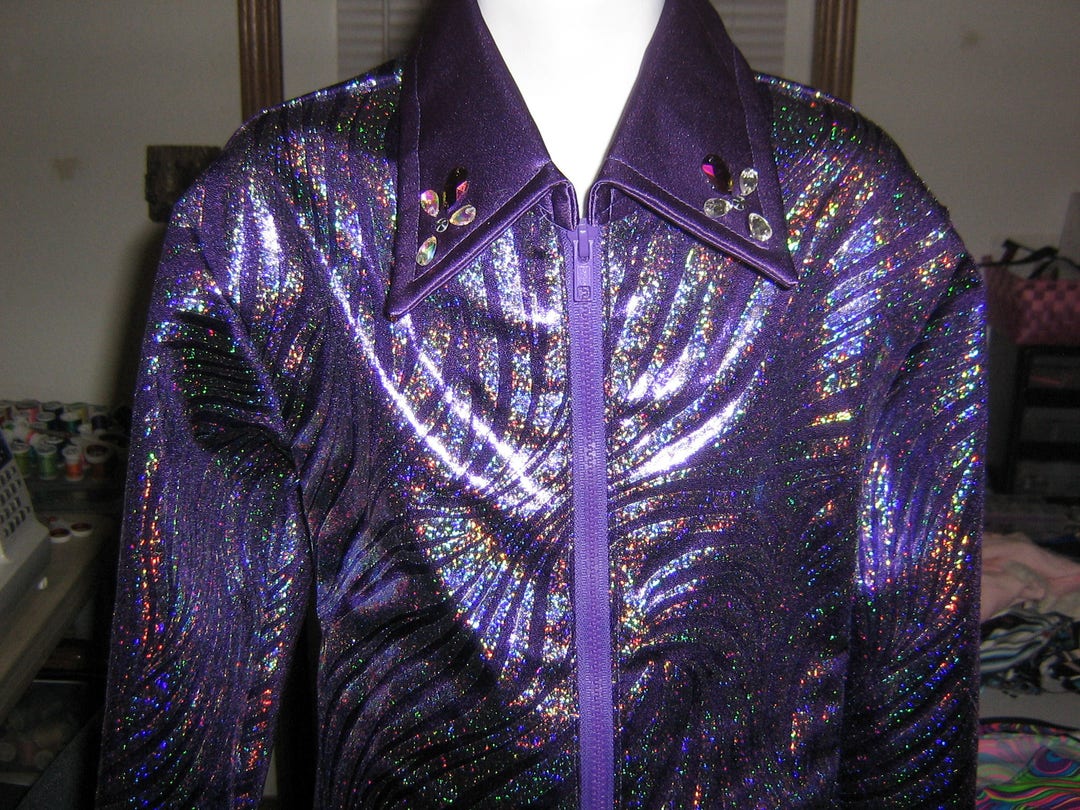 Girls,purple Silver, Western Show Shirt,zip, Pleasure, Horsemanship ...