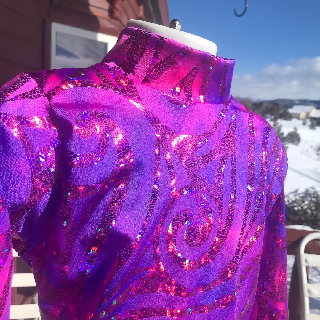 GIRLS Purple Pink, Slinky, Western Show Shirt, Pleasurehorsemanship ...