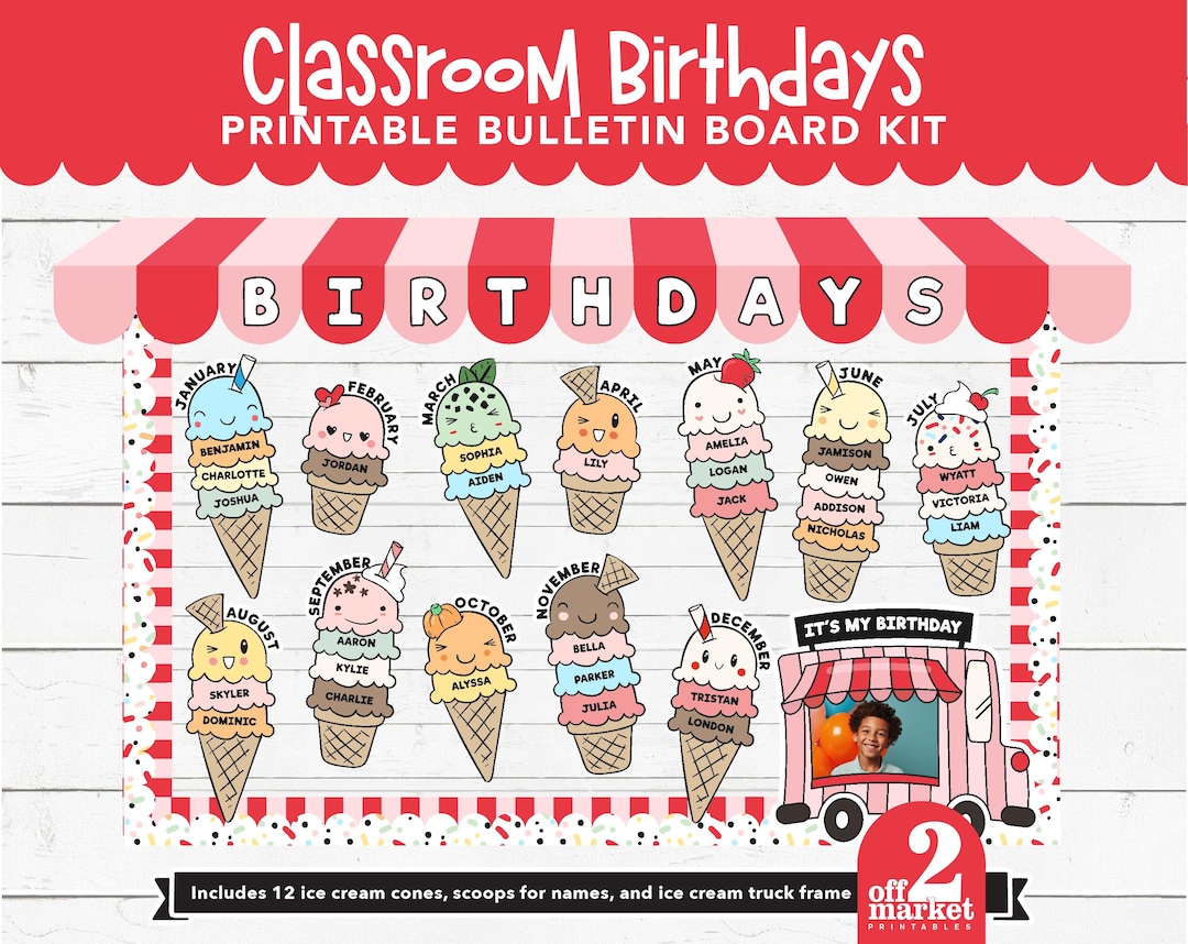Birthday Bulletin Board Kit for Teachers Class Decor - Classroom ...
